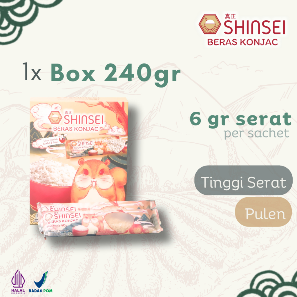 Jual SHINSEI Konjac Rice – Beras Porang | Beras Diet Sehat | 1 Box Isi ...