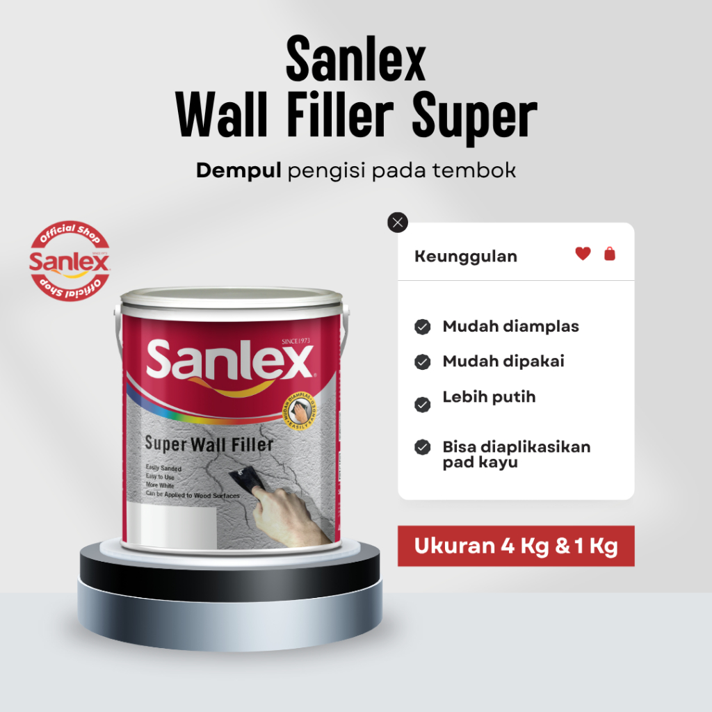 Jual Sanlex Wall Filler Super - Plamir/Dempul Tembok | Shopee Indonesia
