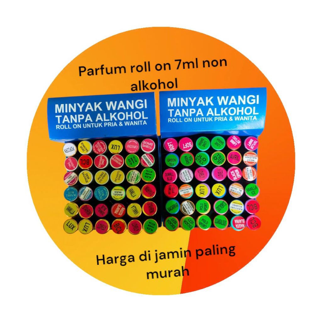 Jual alrasyid parfum roll on 7ml non alkohol 1lusin isi 12botol wangi ...
