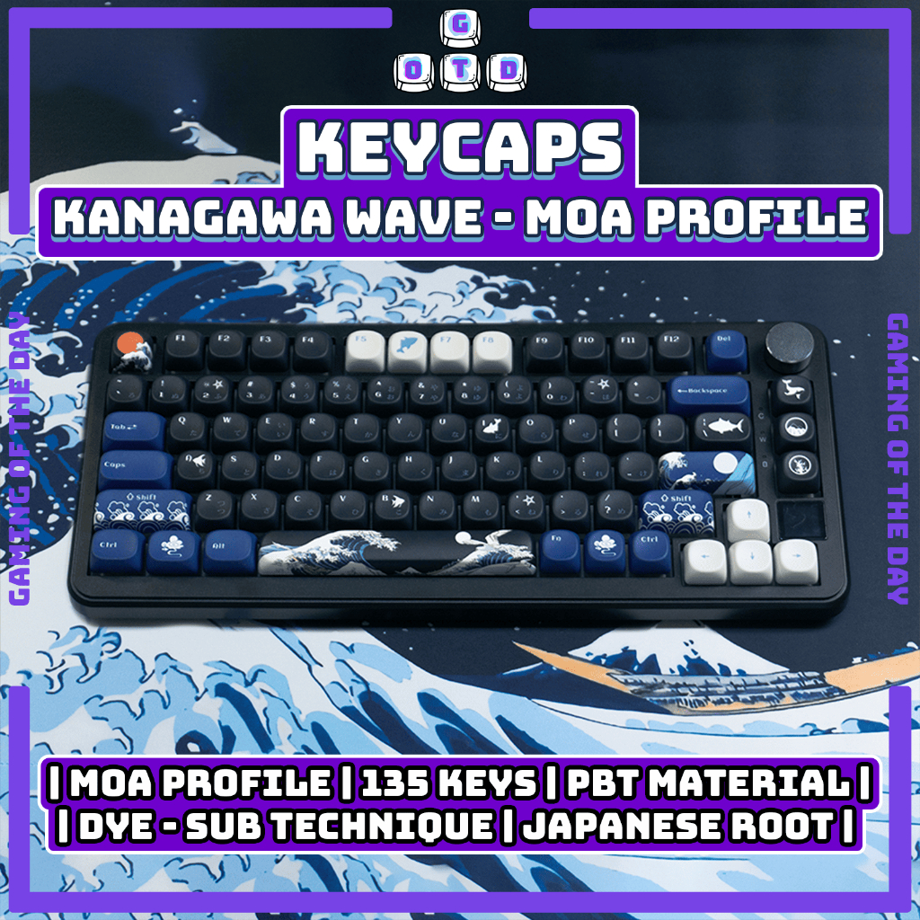 Jual Great Wave of Kanagawa MOA Profile with Japanese Root Keycaps ...