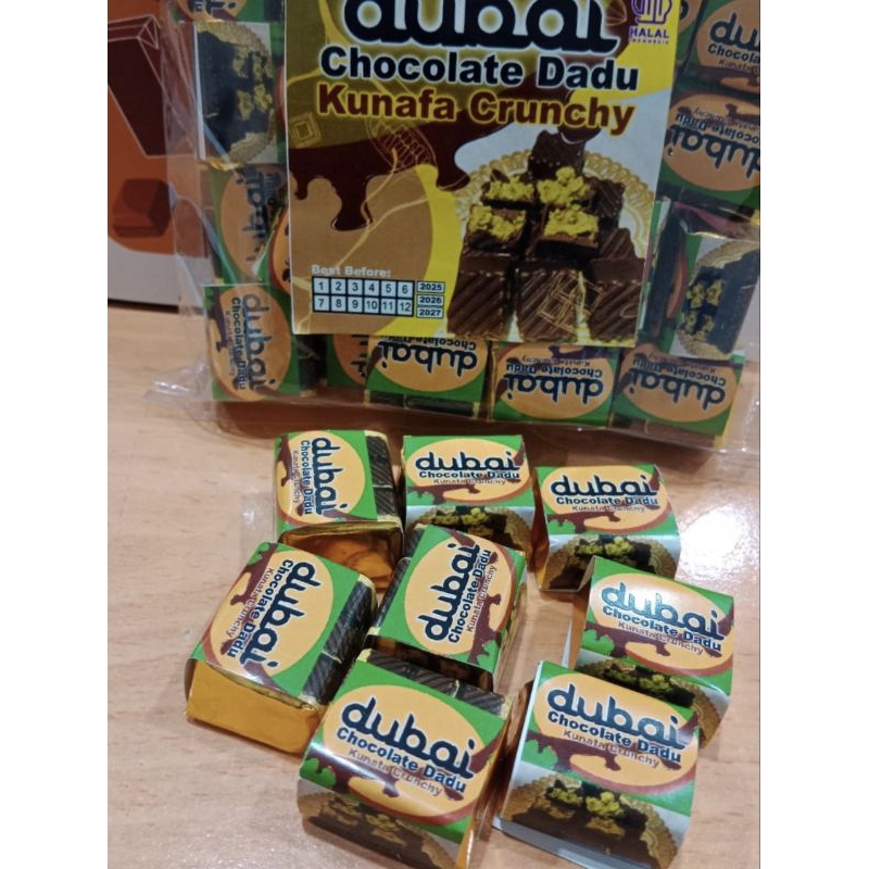 Jual Dubai Chocolate Dadu Kunafa Crunchy/isi 25 pc/untuk di jual 2000 ...