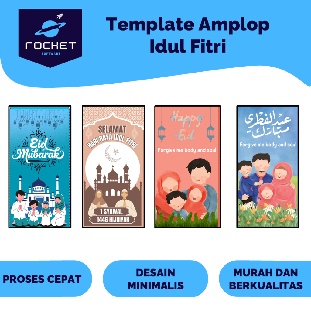 Jual Template Amplop Lebaran Idul Fitri Siap Cetak Desain Minimalis ...