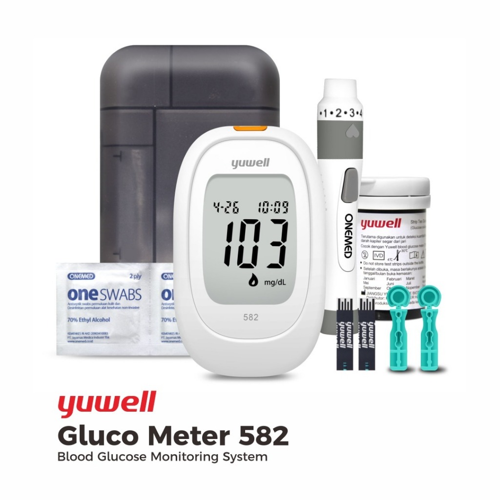 Jual YUWELL 582 Gluco Meter Alat Cek Gula Darah Tes Glukosa Darah ...
