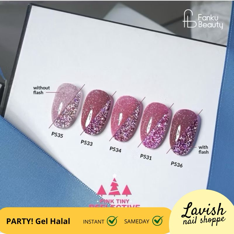 Jual KUTEK PARTY GEL HALAL PINK TINY REFLECTIVE! KUTEK GEL HALAL FLASH ...