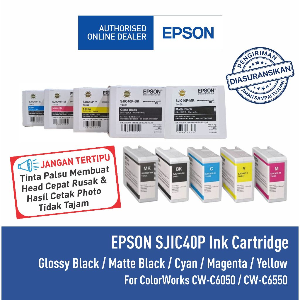 Jual tinta epson SJIC40P CWC6050A CWC6550A CW-C6050A C6050A CW-C6550A ...