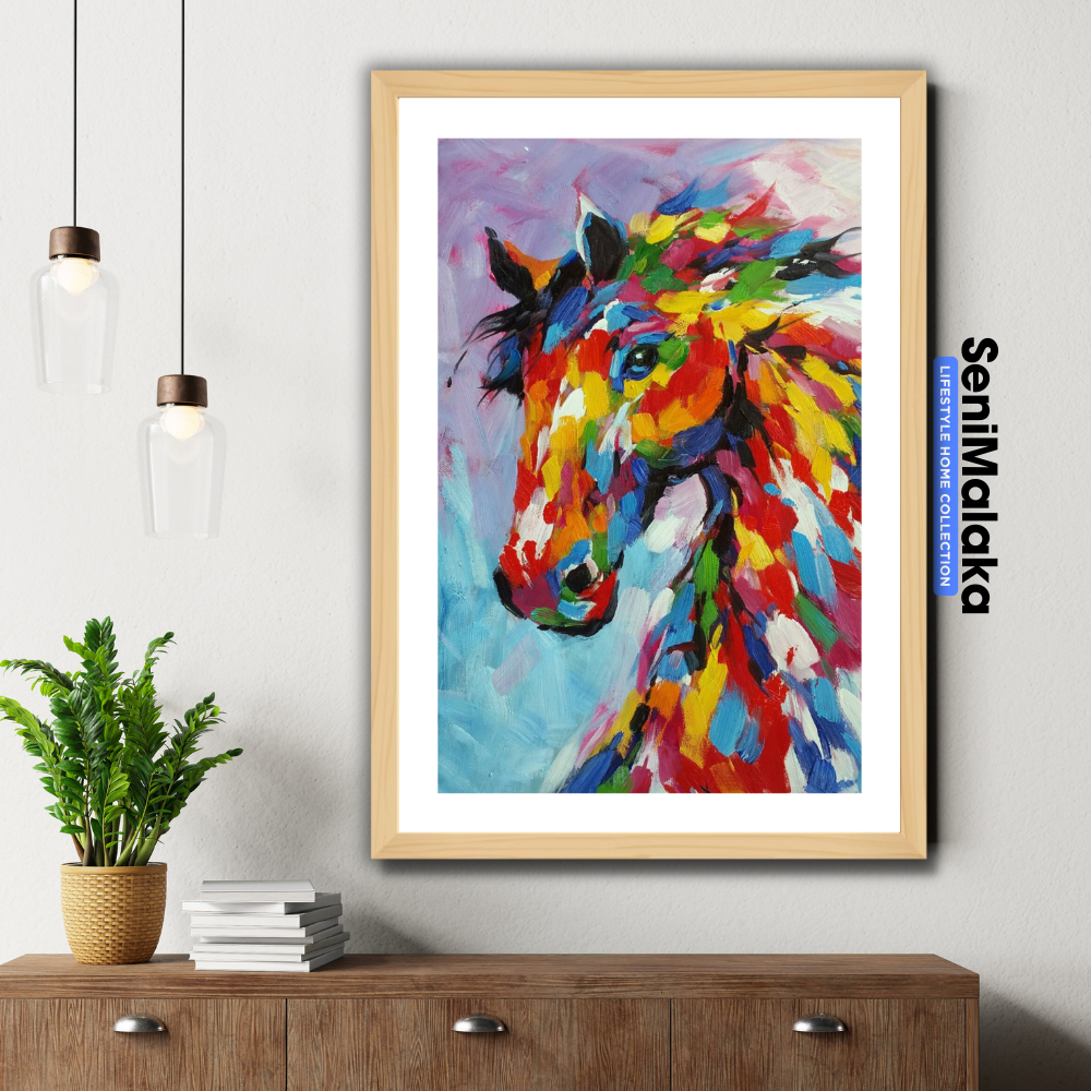 Jual Lukisan Kuda Poster A2 Frame Kayu Jumbo Premium Hiasan Dinding ...