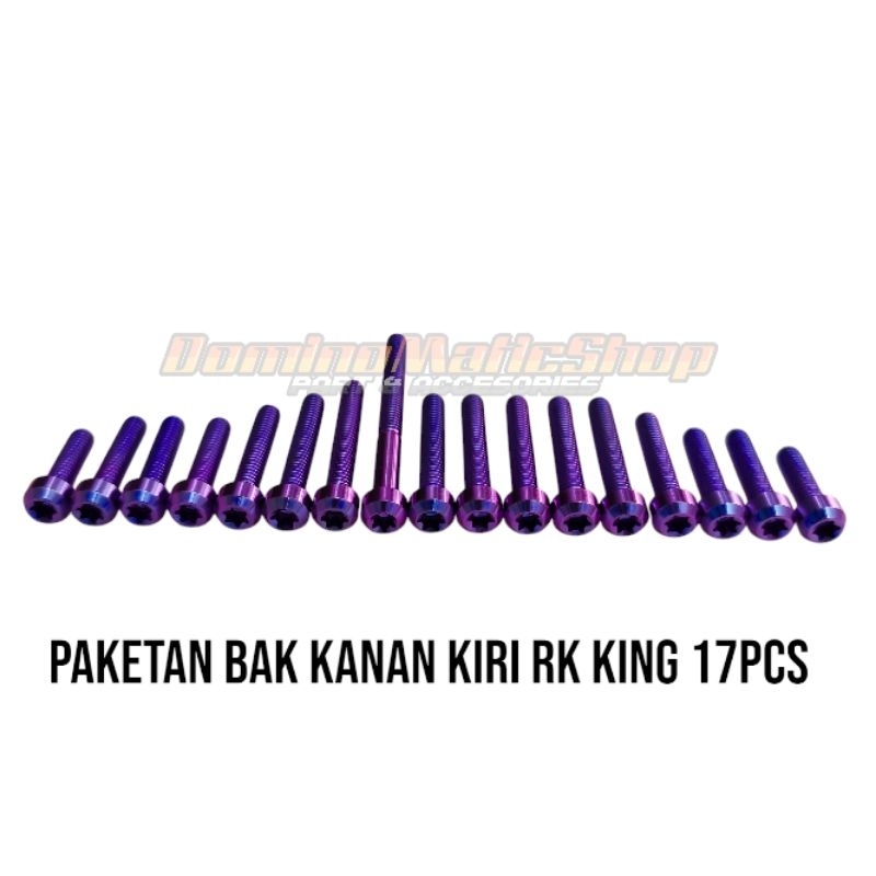 Jual baut titanium gr5 paketan bak kanan kiri rk king isi 17pcs sesuai gambar | Shopee Indonesia