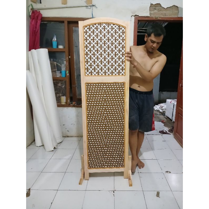 Jual (Ready stok) sketsel rotan sintetis kayu mentah motif anyaman ...