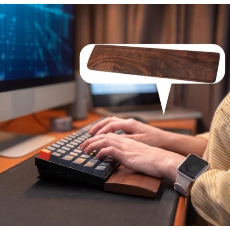 Jual Wooden Palm Rest Keyboard Kayu 31,5x9x1,5cm Sandaran Tangan ...