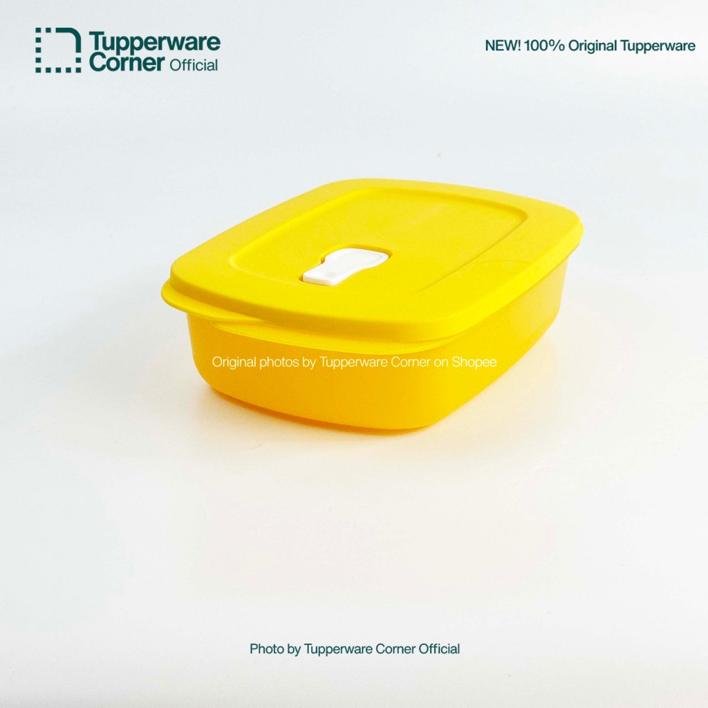 Jual TUPPERWARE CRYSTALWAVE LUNCH BOX YELLOW 1L | Shopee Indonesia
