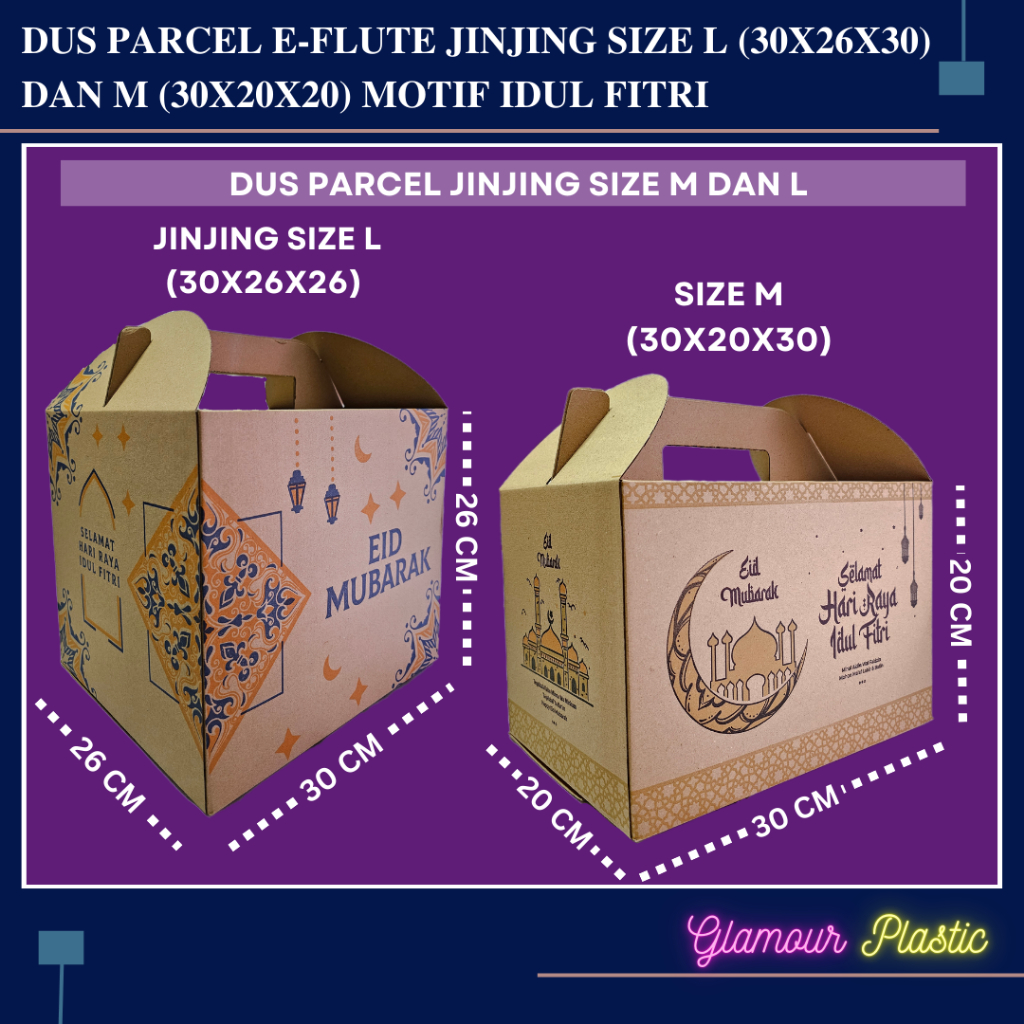 Jual Dus JINJING Parcel Motif Idul Fitri ukuran M (30x20x20) Dan L ...