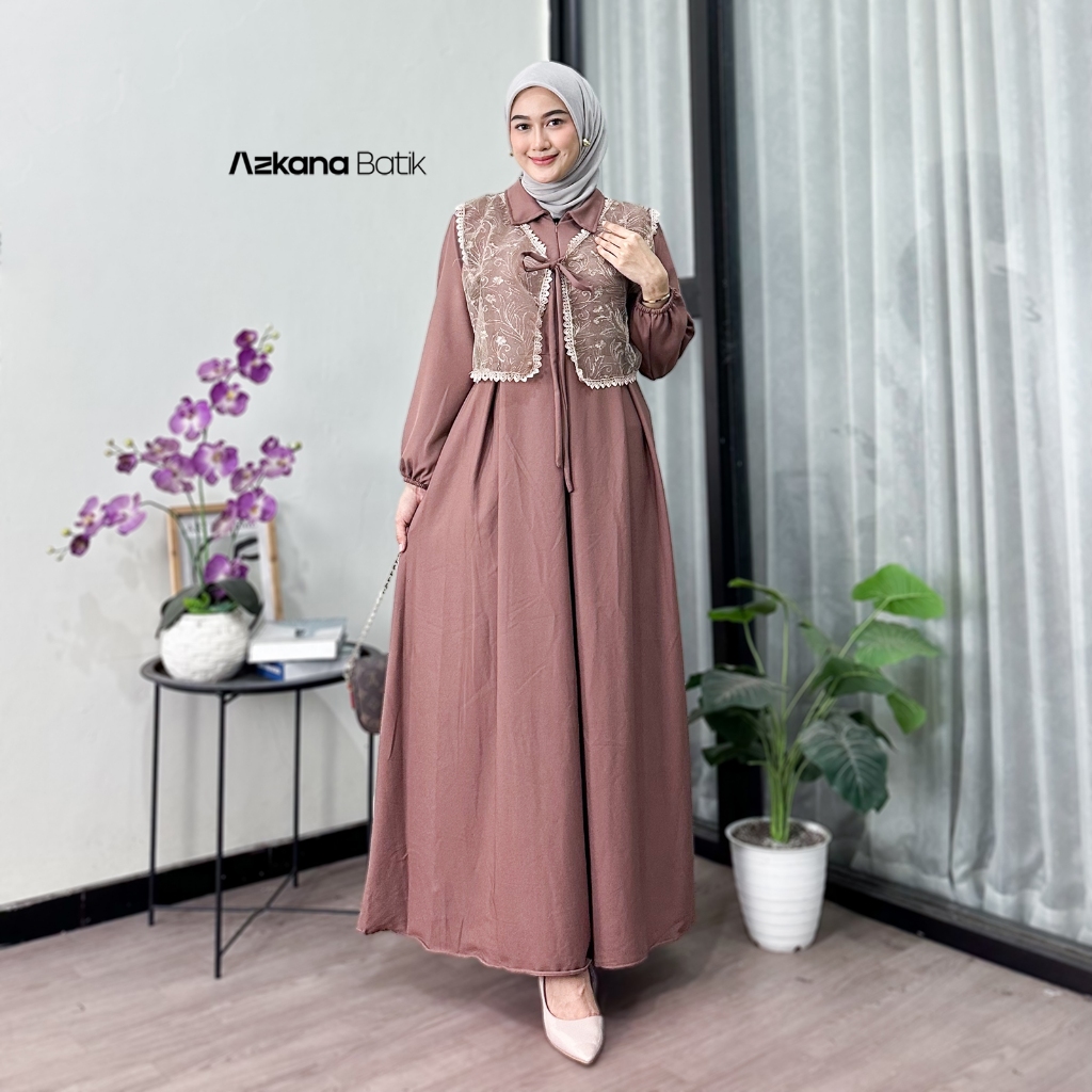 Jual Gamis Polos Rompi Brukat Maxi Dress Remaja Gamis Lebaran Terbaru ...