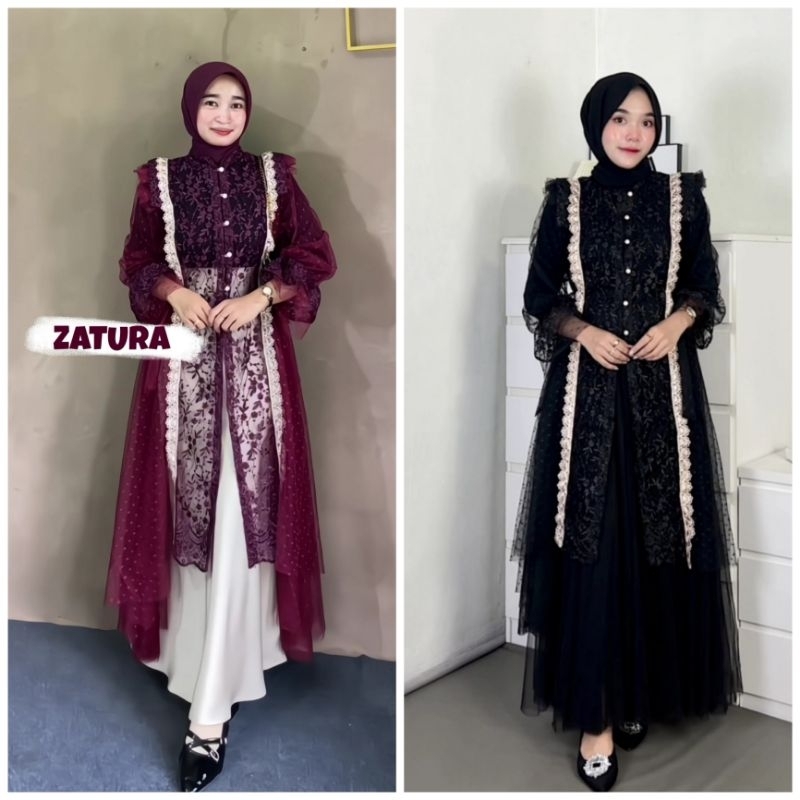 Jual Zatura Outer Tunik Brukat Cardigan Brokat Lengan Panjang Kebaya ...