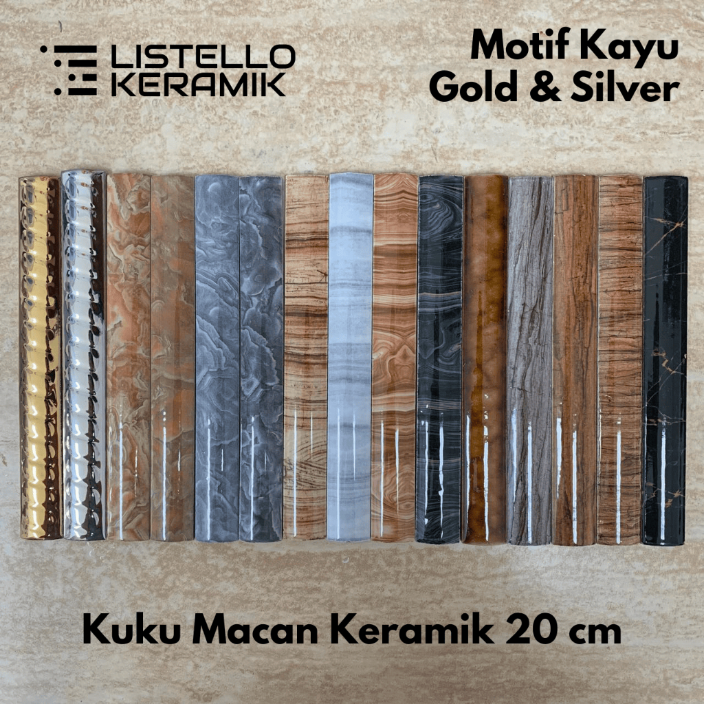 Jual Bon-Bon motif kayu, gold & silver - List Keramik Granite Kuku Macan 20 cm | Shopee Indonesia