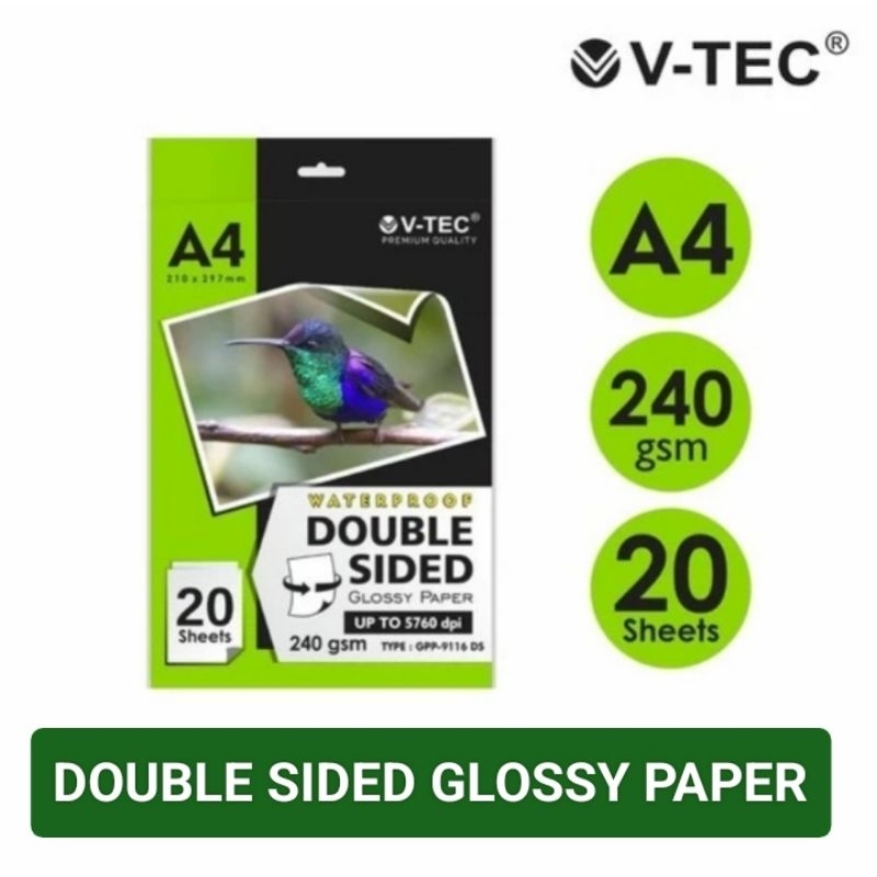 Jual Kertas Glossy Paper Double Sided A4 240 Gsm Vtec | Shopee Indonesia