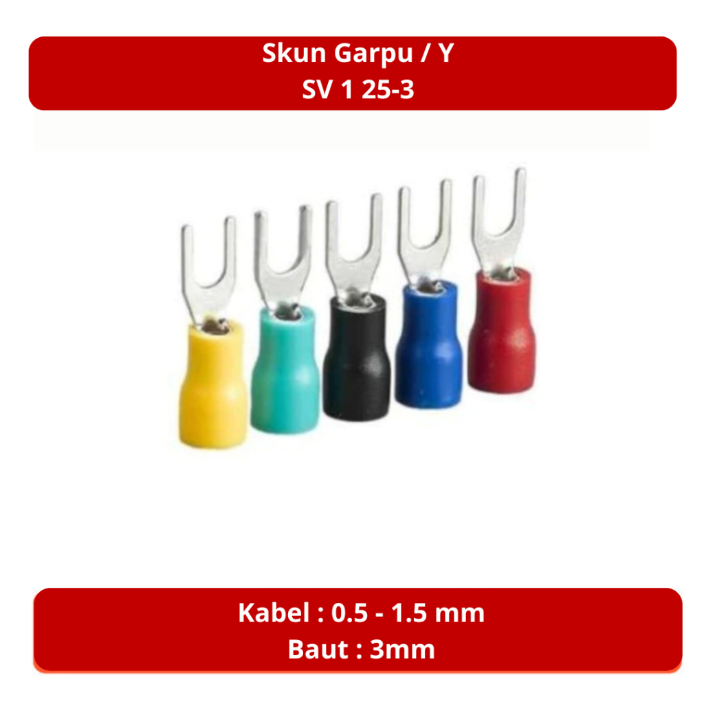 Jual Kabel Skun Y Fork Isolasi SV1.25-3 1.25-4 Cable Lug Terminal Sekun - | Shopee Indonesia