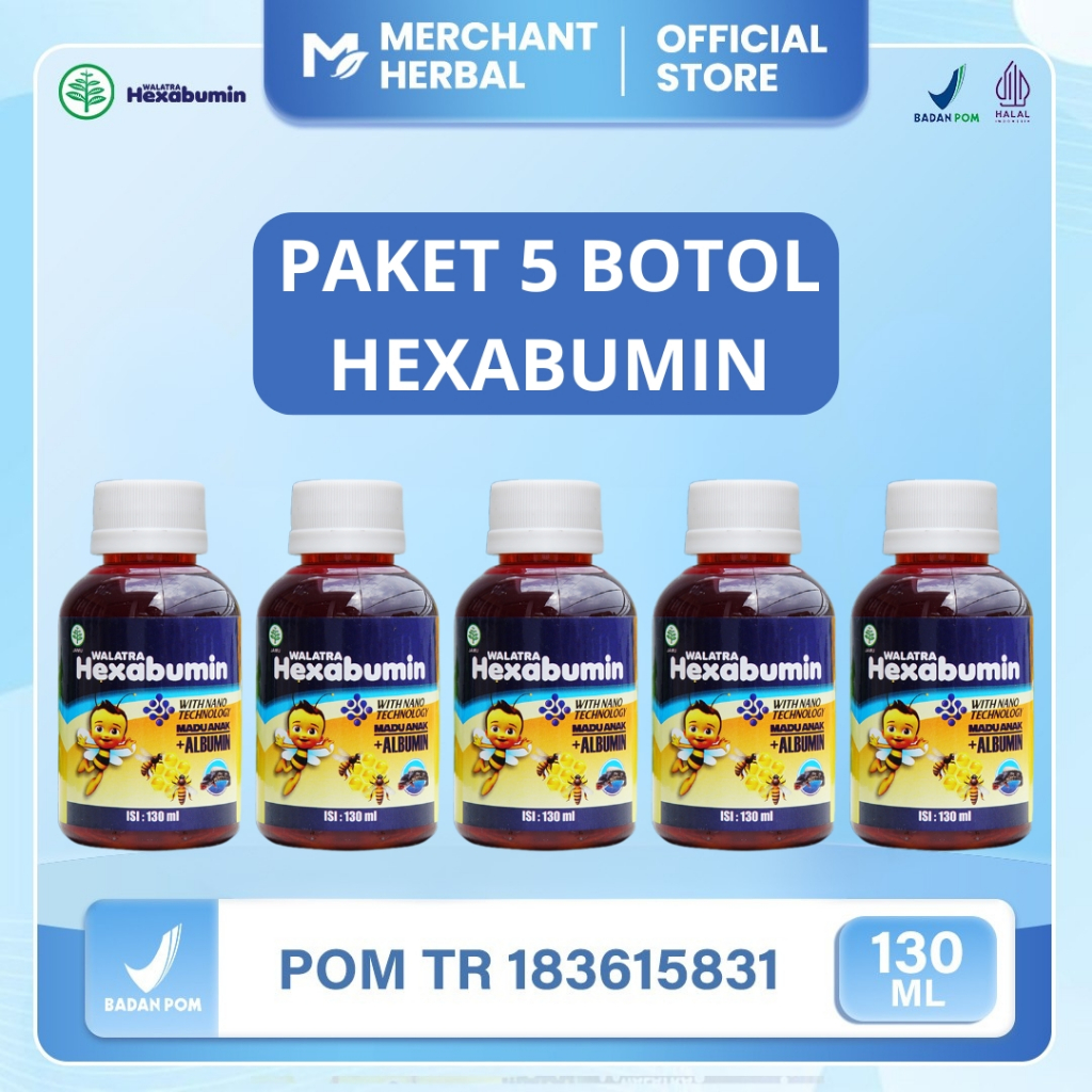 Jual Paket 5 Botol Hexabumin Madu Murni dan Albumin Ekstrak Ikan Gabus ...