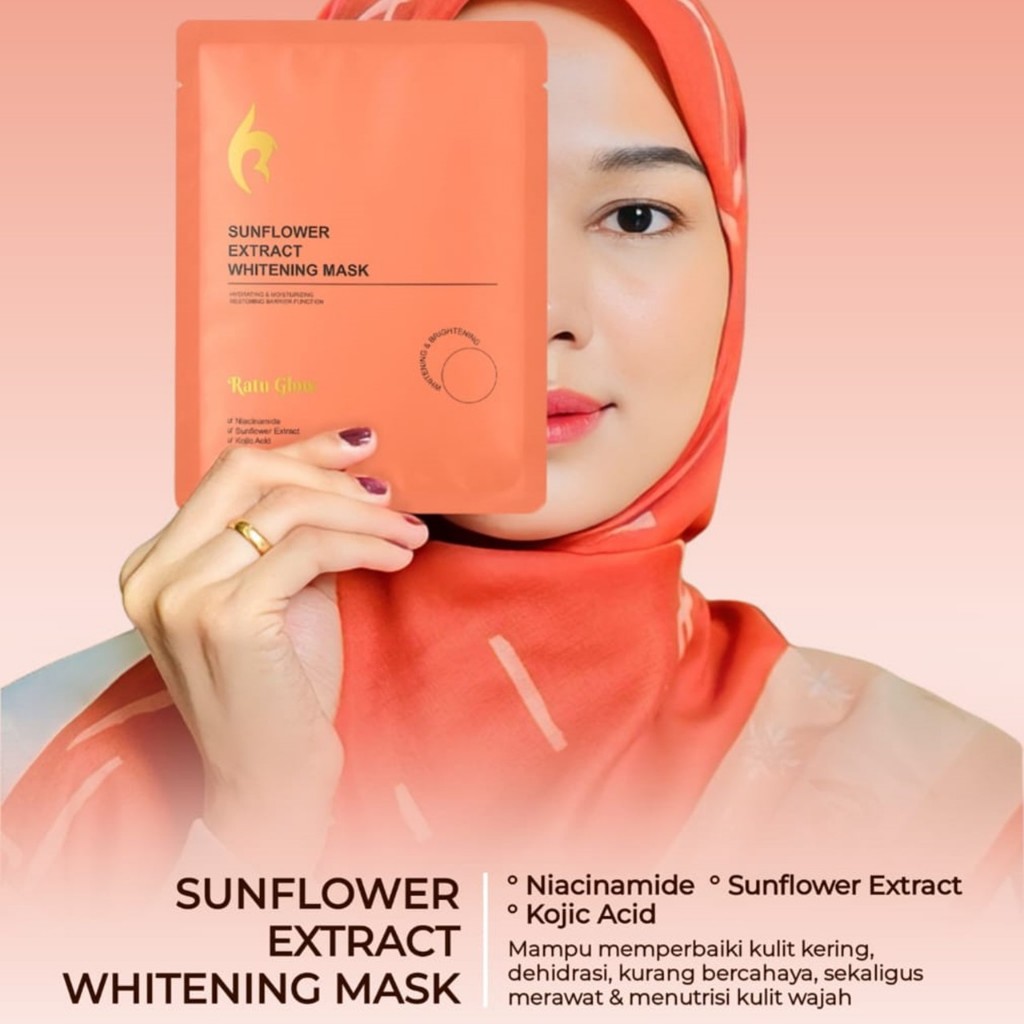 Jual Sunflower Extract Whitening Mask | Masker Wajah Dengan Niacinamide ...