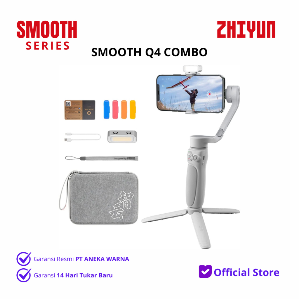 Jual Zhiyun Smooth Q4 Combo GIMBAL FOR SEMUA TIPE SMARTPHONE | Shopee Indonesia