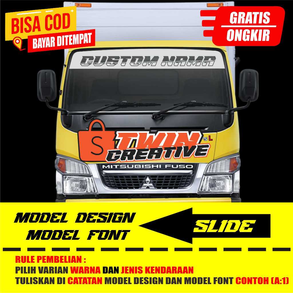 Jual Sticker Cutting Stiker Nama Tulisan bolong ceplong kaca atas depan ...