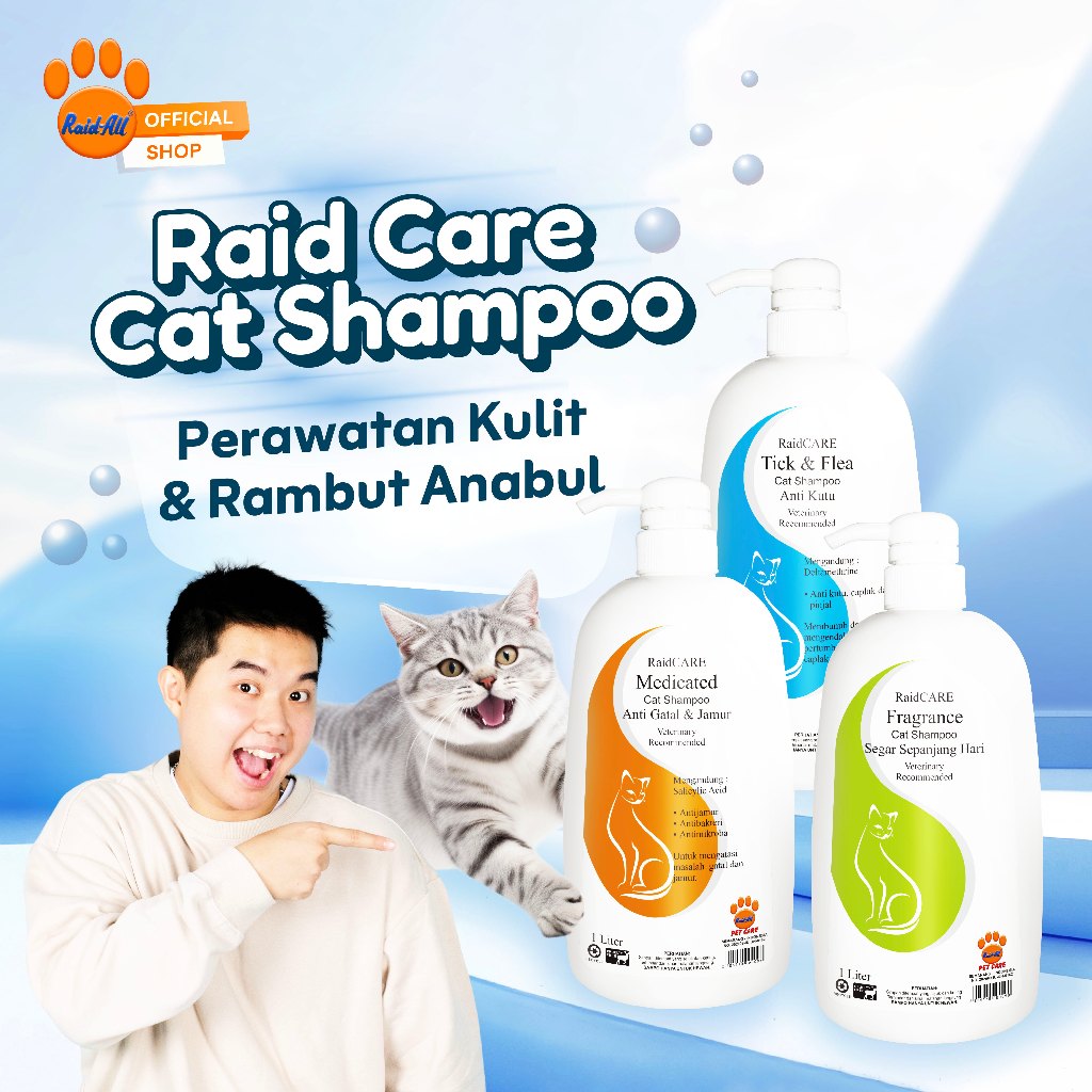 Jual RAID ALL - Raid Care Cat Shampoo 1 L | Shopee Indonesia
