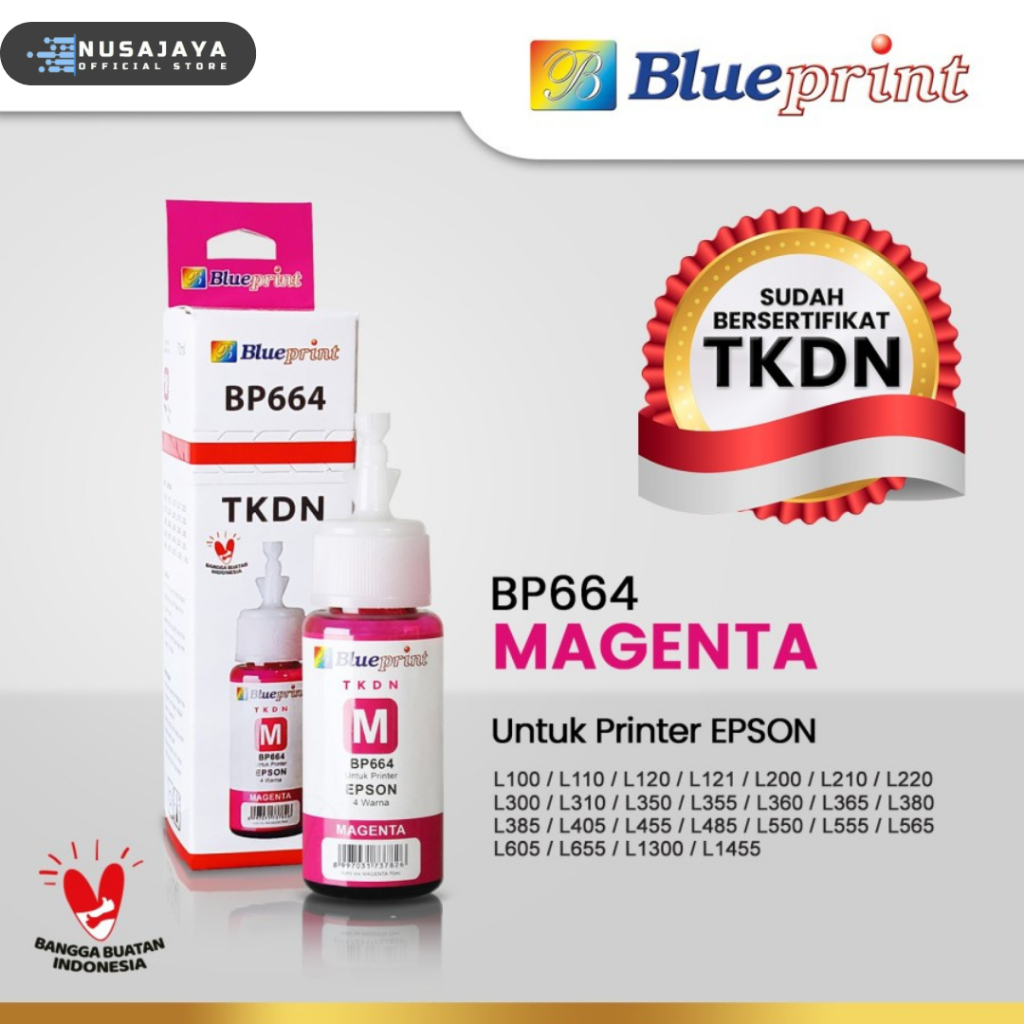 Jual Tinta Epson 664 BLUEPRINT TKDN untuk Printer Epson 70ml | Shopee Indonesia