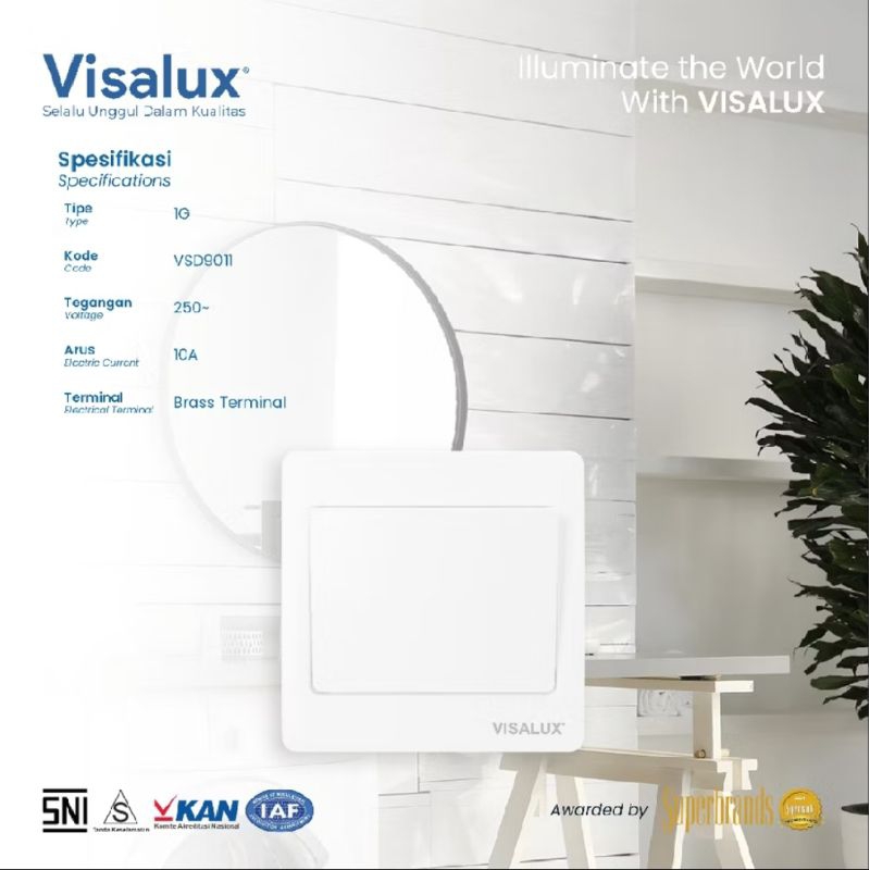 Jual Saklar Visalux Decor series Vsd9011 Vsd9021 Vsd9031 Vsd9041 ...