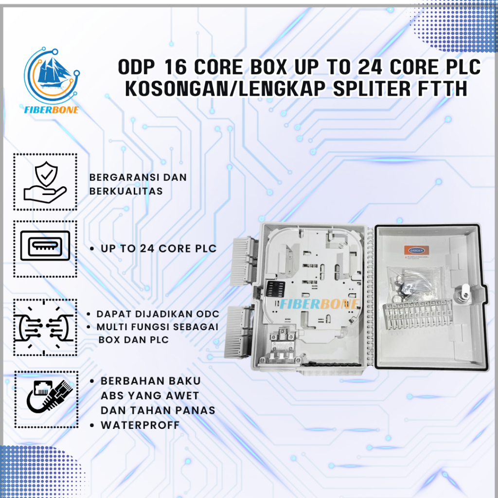 Jual ODP SUNSEA 16 Core Box Up To 24 Core PLC FREE 2 KLEMP / Lengkap ...