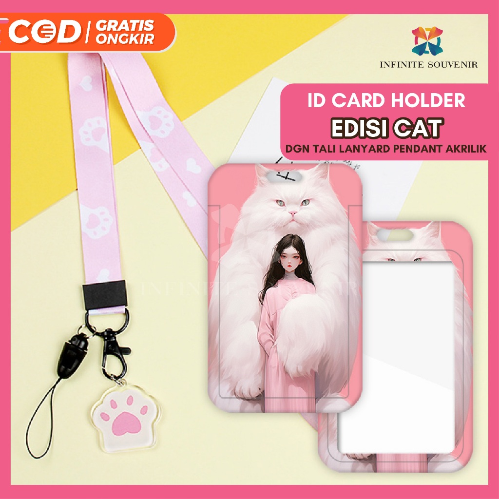 Jual [N003] CAT / Name Tag Card Holder Motif Karakter Kucing / Meow ...