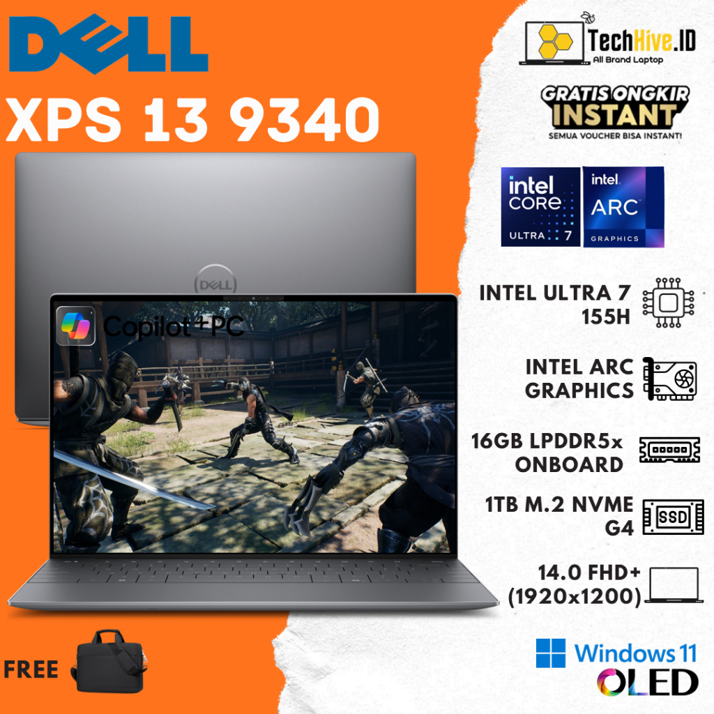 Jual Dell XPS 13 9340 Intel Core Ultra 7 155H 16GB 1TBSSD 13.4FHD ...