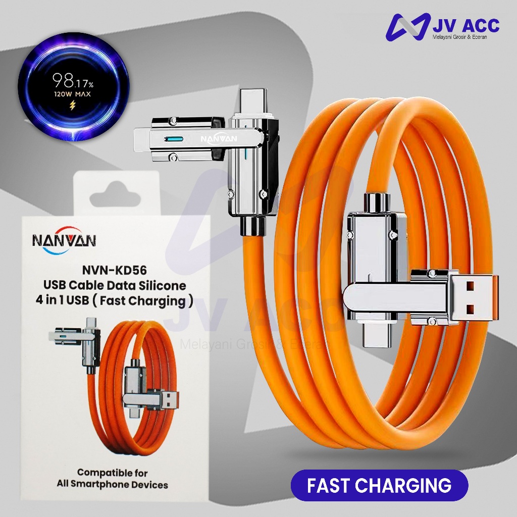 Jual NANVAN NVN-KD56 KABEL DATA CHARGER 4IN1 USB TYPE C TO TYPE C ...