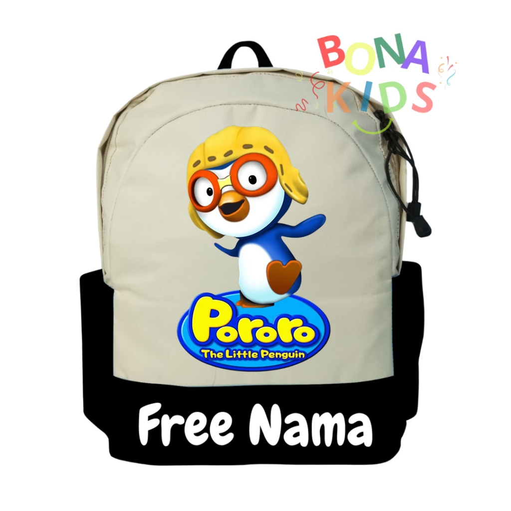 Jual Tas Anak Pororo Ransel Sekolah Anak TK SD PAUD Free Custom Nama ...
