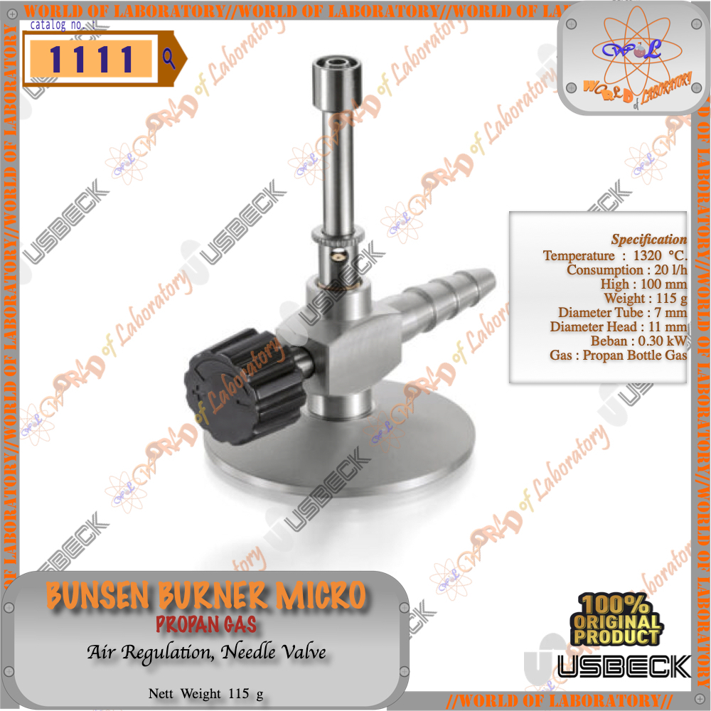 Jual Bunsen Burner Micro, Air Regulation Needle Valve, Propan Bottle ...