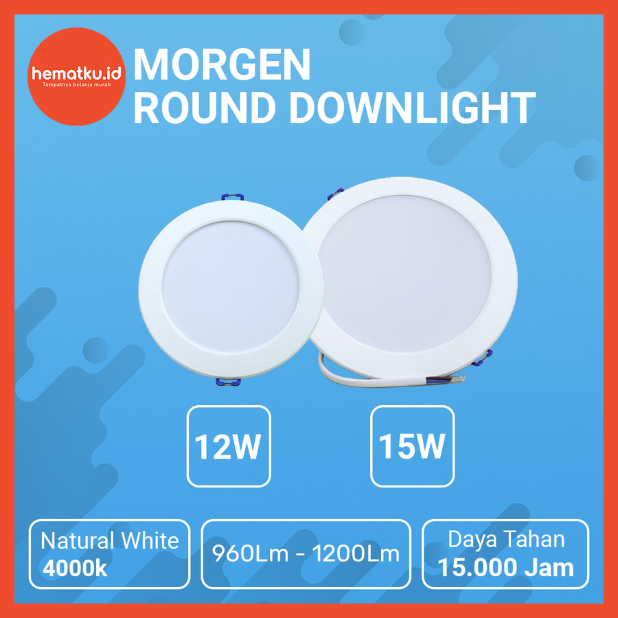 Jual Morgen Lampu Downlight Panel LED Warna Putih Natural White 12 Watt ...