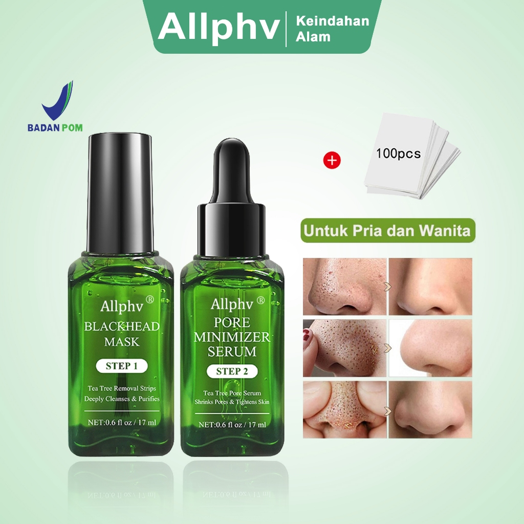 Jual [BPOM] ALLPHV Masker Komedo Ampuh Set - Step1 Blackhead Mask Step2 ...