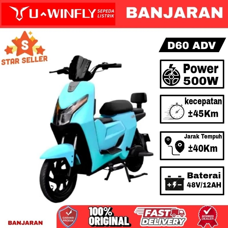 Jual Sepeda Listrik Murah Uwinfly D60 ADV 500W 48V12Ah Garansi Resmi Original Sepeda Listrik ...