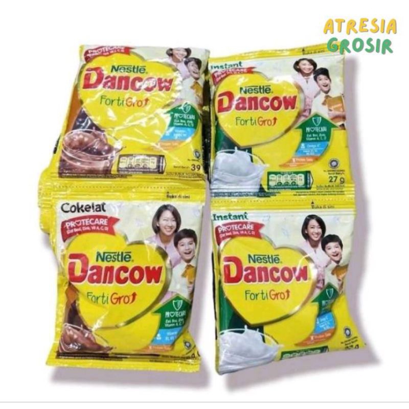 Jual SUSU DANCOW SACHET 1 RENCENG RASA COKLAT/VANILA 32g x 10 sachet ...