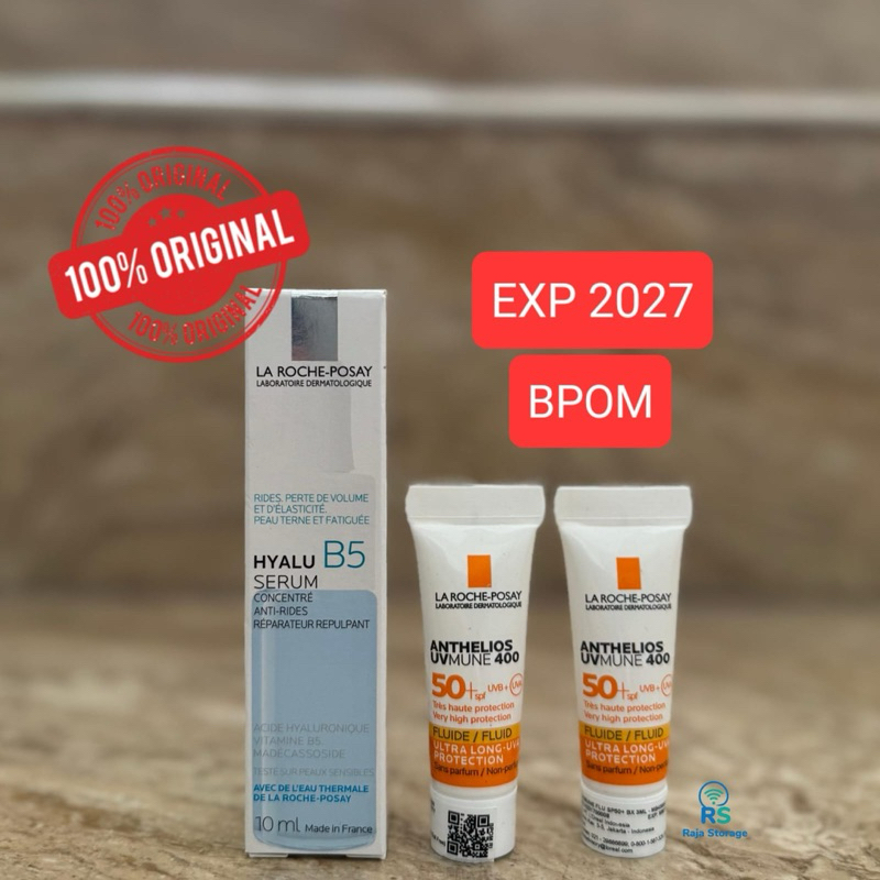 Jual (Paket) LRP Hyalu B5 Serum 10ml + 2 x 3ml Sunscreen Anthelios ...
