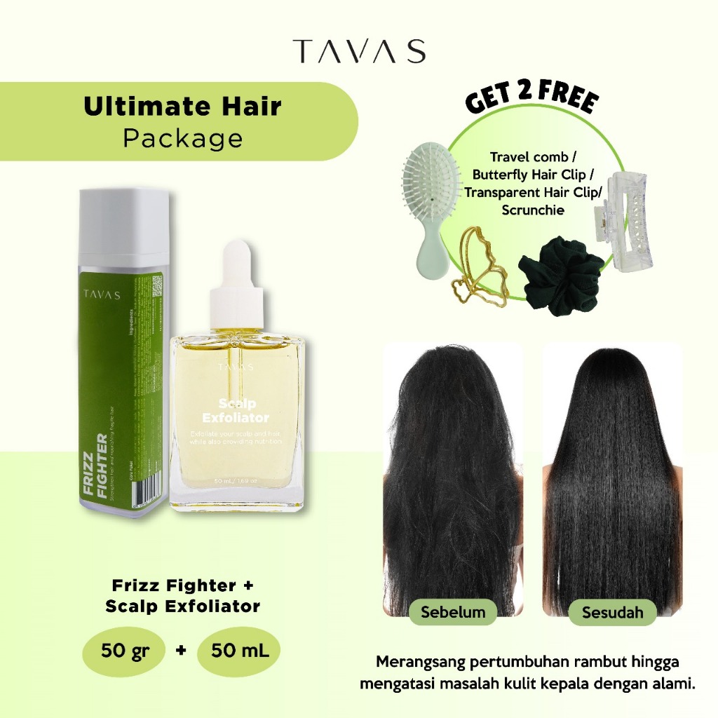 Jual Tavas - Paket Hair Care Scalp Exfoliator dan Frizz Fighter ...
