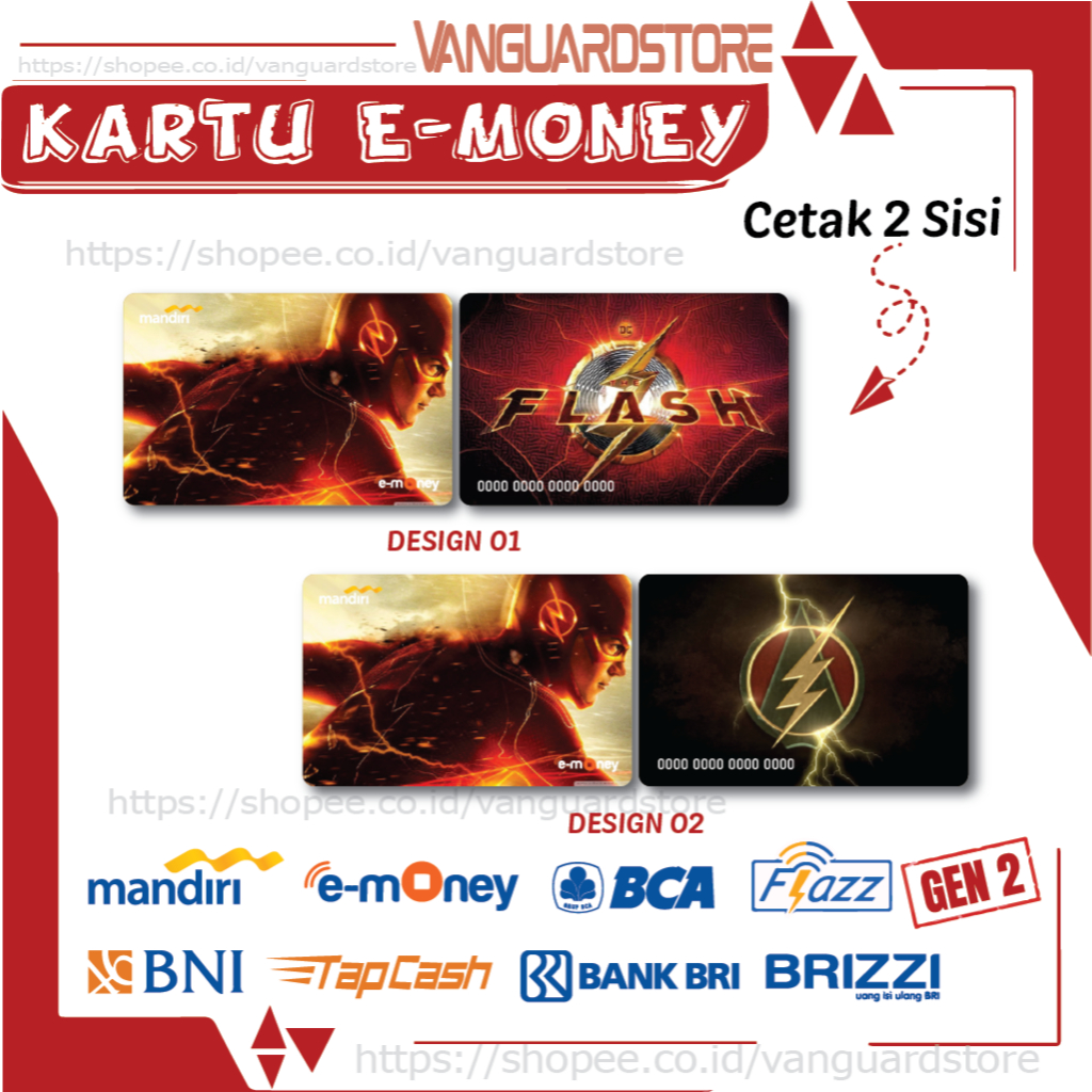 Jual KARTU E MONEY E TOLL SUPERHERO THE FLASH ANIME 4 EMONEY MANDIRI ...