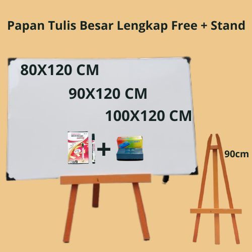 Jual Stand + Whiteboard ukuran Besar 80x120-100x120 / Penyangga Papan ...