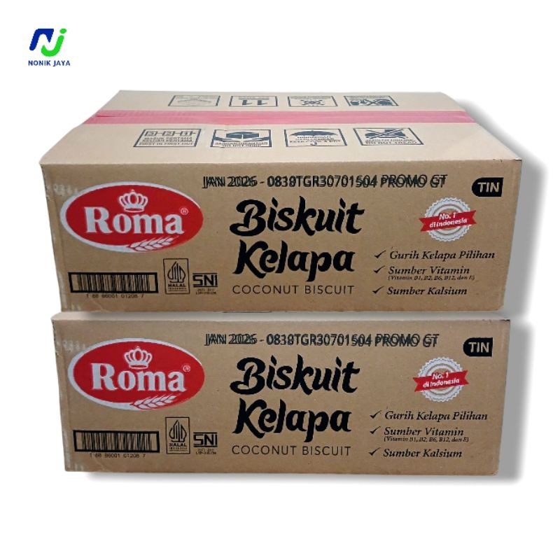 Jual Roma Kelapa Biskuit Kaleng 345g - 1 Dus Isi 6 Kaleng / BISKUIT ...