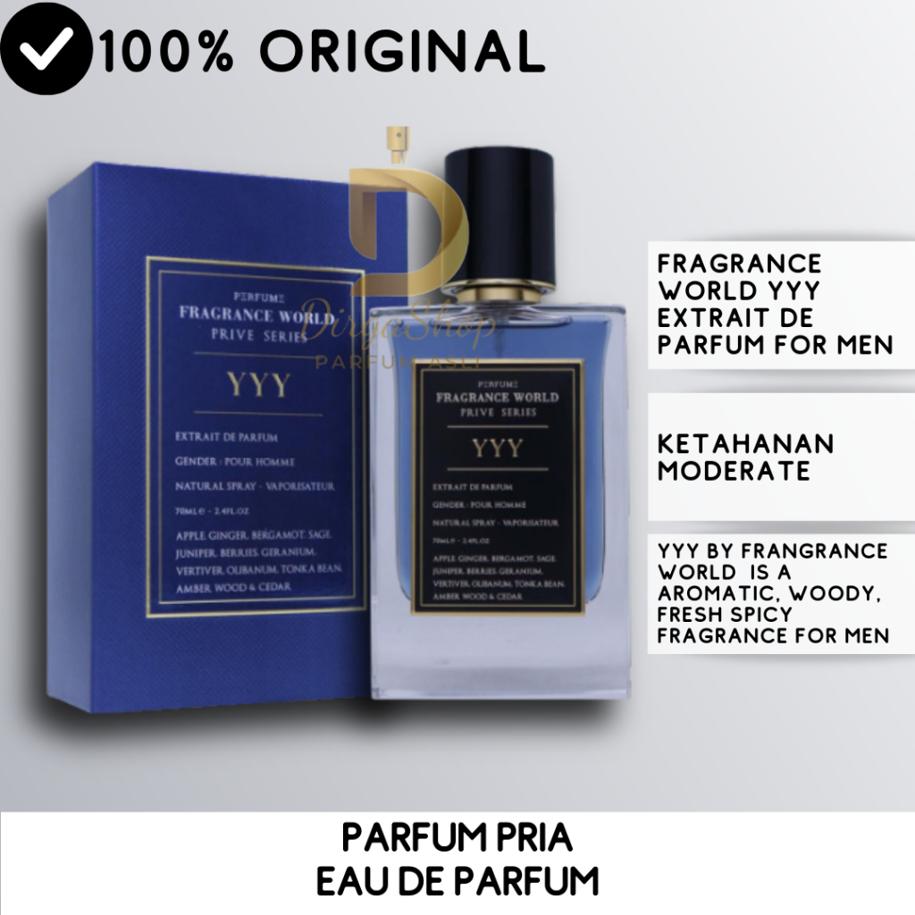 Jual Fragrance World Prive Series YYY Extrait de Parfum Men | Shopee ...