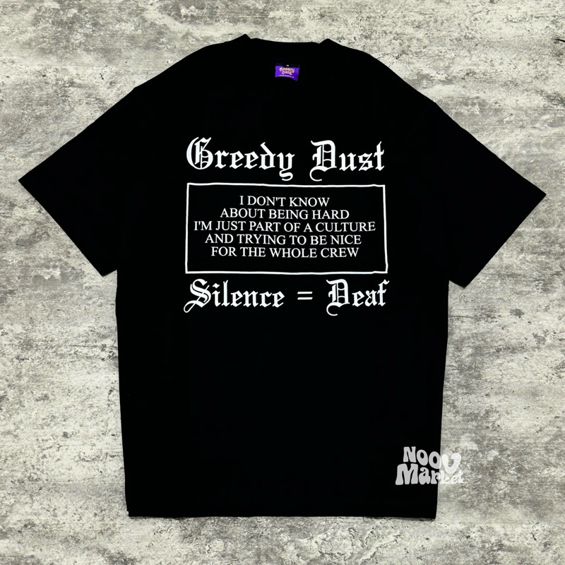 Jual Greedy Dust - Crew Silence = Deaf Tshirt - Black | Official ...