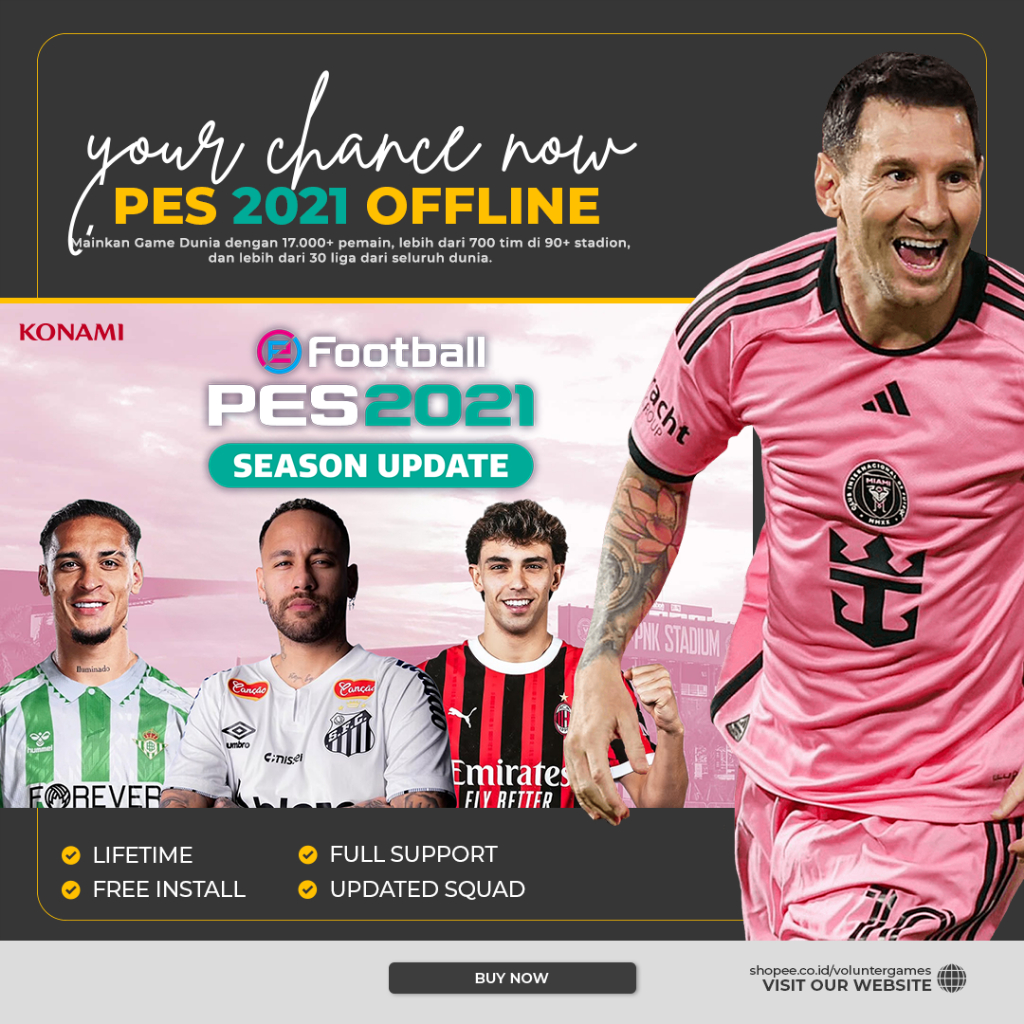 Jual PES 2021 LATEST UPDATE FEB 2025 PC GAME OFFLINE | Shopee Indonesia