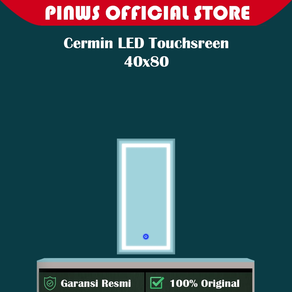 Jual PINWS Cermin Led Touchscreen 40x80 Smart Mirror | Shopee Indonesia