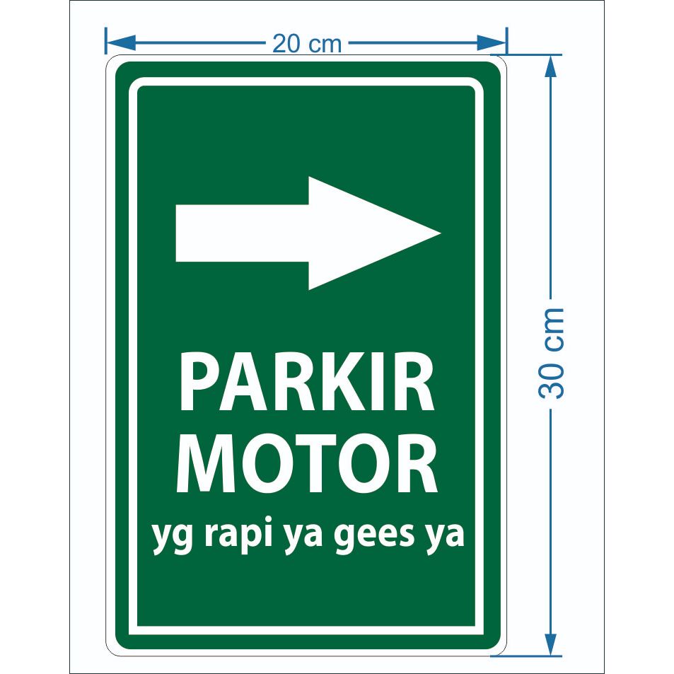 Jual Parkir motor custom bahan ACP 3mm ukuran 20x30cm | Shopee Indonesia
