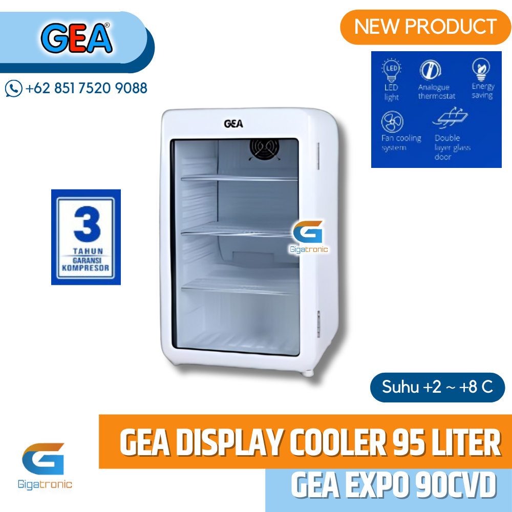Jual Showcase Display Cooler GEA Expo 90CVD / Kulkas Minuman 95 Liter GEA-90CVD / Garansi Resmi ...