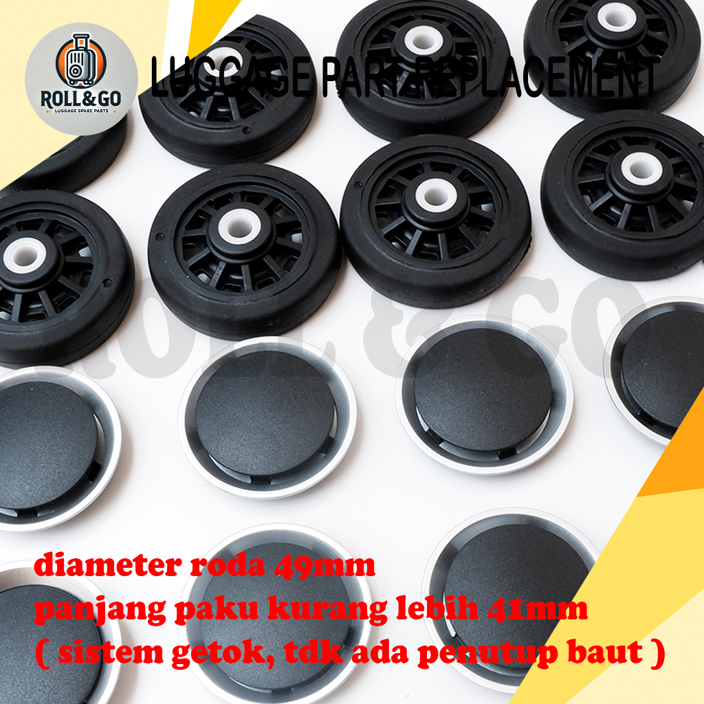 Jual RODA KOPER PENGGANTI | DIAMETER 49MM | WARNA SILVER HITAM | SISTEM ...