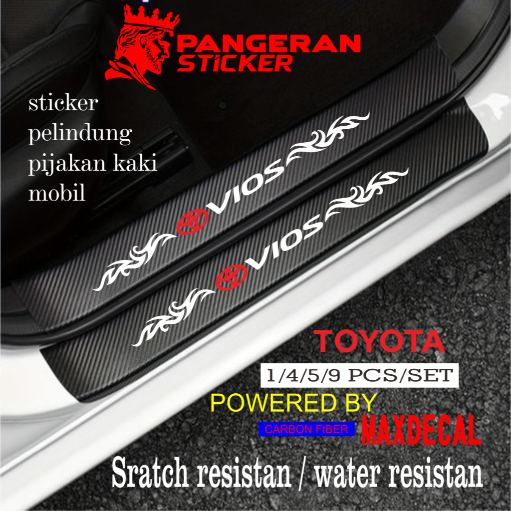 Jual PROMO 9 Pcs Stiker Pelindung Pijakan Lantai Pintu Mobil VIOS ...